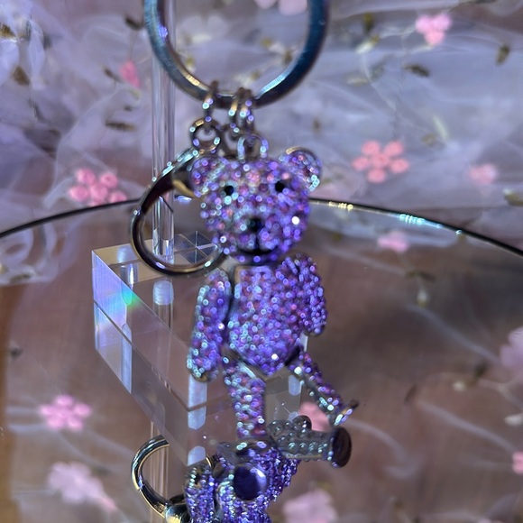 Unbranded | Other | Teddy Bear Rhinestone Keychain Purple | Poshmark